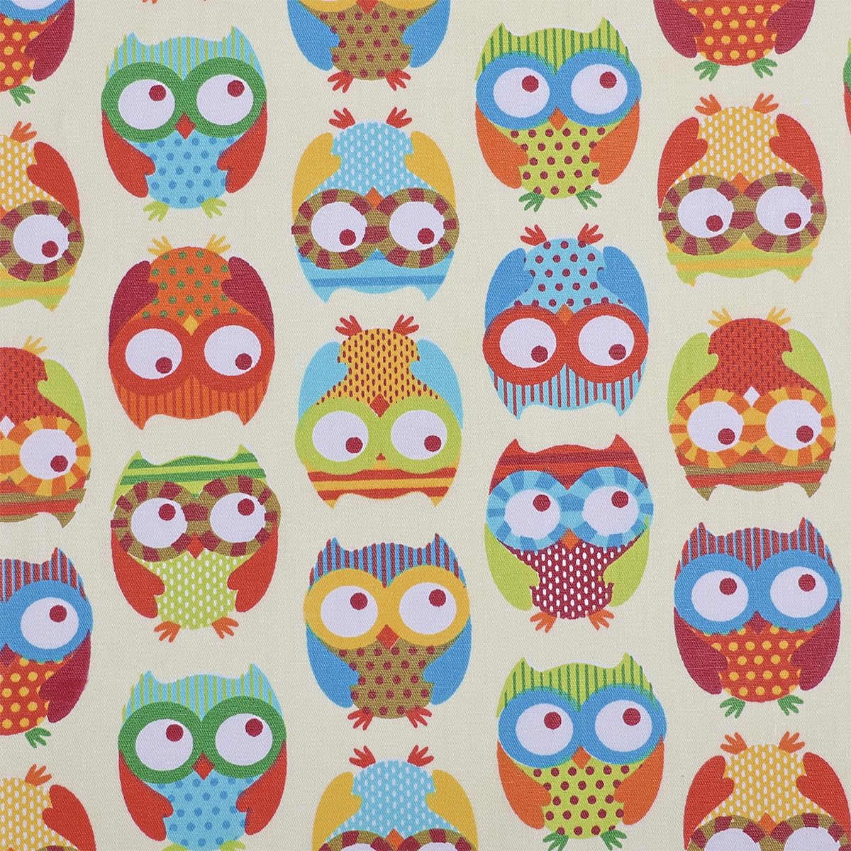 7Pcs Cartoon Owls Prined 18" x 22" Fat Quarters Fabric Bundles for Patchwork Quilting,Pre-Cut Quilt Squares for DIY Sewing Patterns Crafts