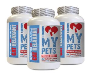 i love my pets llc cat calming products for aggression - cat relaxant - anxiety relief & calmer - premium quality treats - anxiety relief cats - 270 treats (3 bottles)