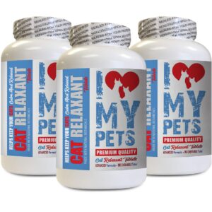 I LOVE MY PETS LLC cat Calming Products for Aggression - CAT Relaxant - Anxiety Relief & Calmer - Premium Quality Treats - Anxiety Relief Cats - 270 Treats (3 Bottles)