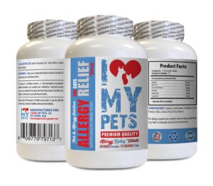 i love my pets allergy supplement for cats - cats allergy relief - itch relief - premium supplement - treats - itch relief cats - 75 tablets (1 bottle)