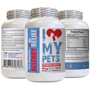 I Love My Pets Allergy Supplement for Cats - Cats Allergy Relief - Itch Relief - Premium Supplement - Treats - Itch Relief Cats - 75 Tablets (1 Bottle)