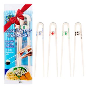 compac home easy-to-use chopsticks, plastic dishwasher safe, great for all ages, parties, stocking stuffer, 4 count