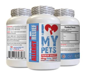 i love my pets dog immune treats - dog allergy relief - itch relief - premium quality - dog supplements for skin and coat - 1 bottle (75 treats)