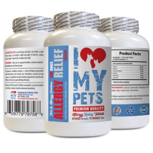 I Love My Pets Dog Immune Treats - Dog Allergy Relief - Itch Relief - Premium Quality - Dog Supplements for Skin and Coat - 1 Bottle (75 Treats)