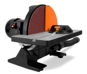 wen 65812 12-inch benchtop disc sander with miter gauge and dust collection system