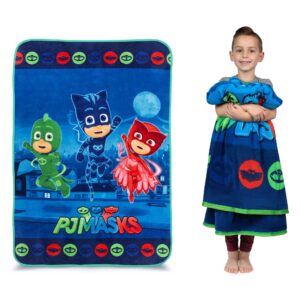 franco kids bedding super soft plush microfiber blanket, twin/full size 62" x 90", pj masks,a46518