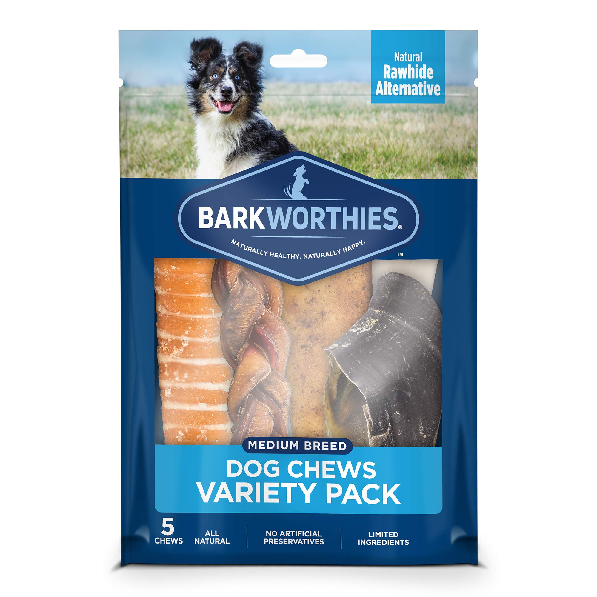 Barkworthies Medium Breed Variety Pack Natural Dog Chews (5 Count)