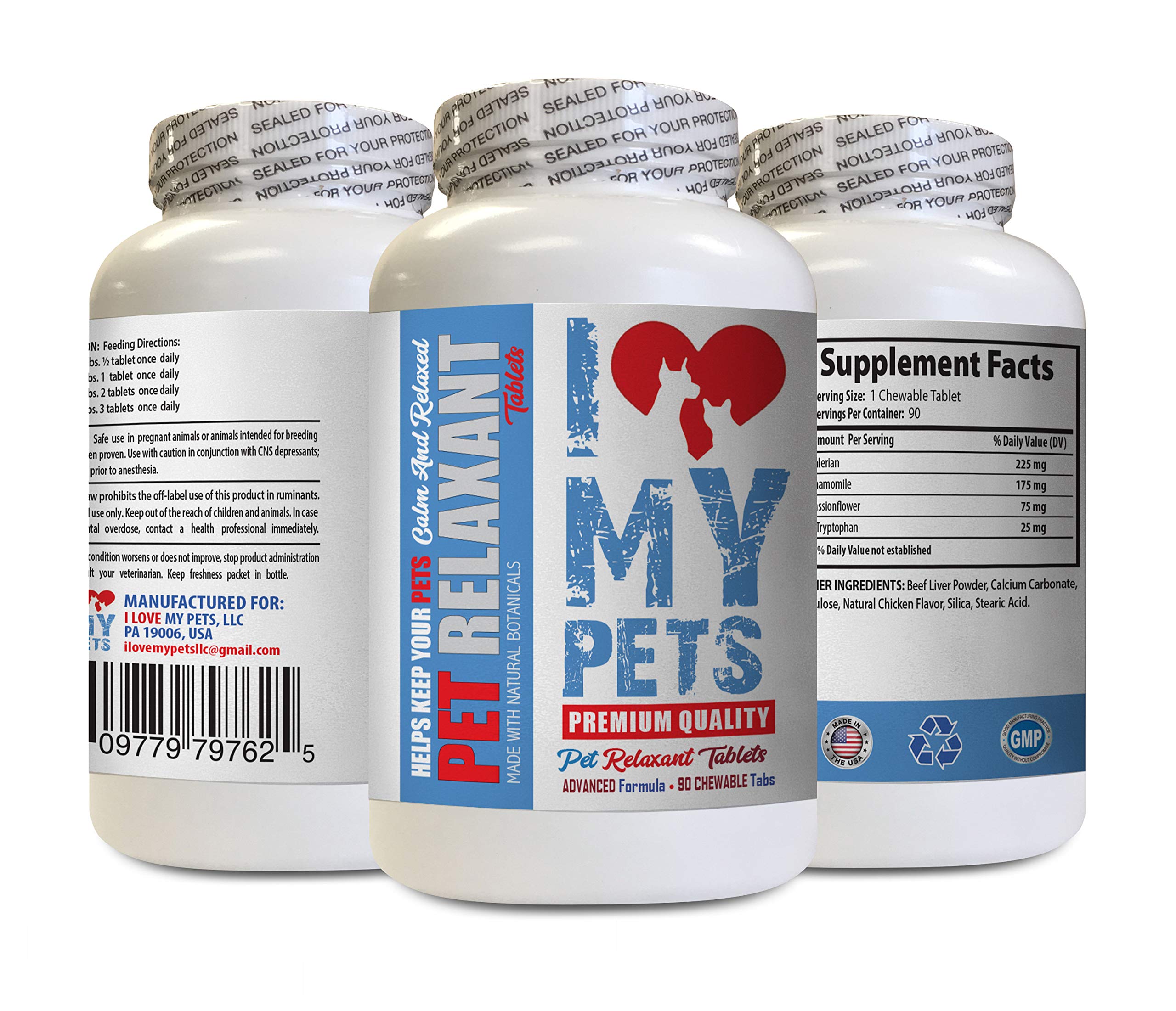 I LOVE MY PETS LLC cat Calming Treats for Cats - PET Relaxant - Powerful Anxiety Relief - Healthy Chews - cat Chamomile - 90 Treats (1 Bottle)