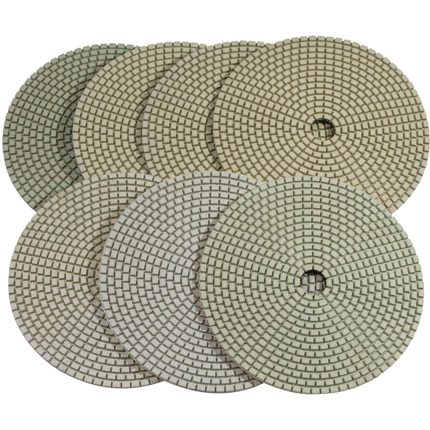 Stadea PPD121N 7" Dry Diamond Polishing Pads for Concrete Travertine Marble Terrazzo Floor Edges Countertop Polishing - Grit 30, Series Super C