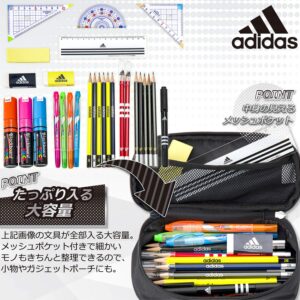 三菱鉛筆 Mitsubishi Pencil PT1503AI06B25 Adidas Pencil Case, AI06, Black Gold, Enamel x Cloth, Box Type