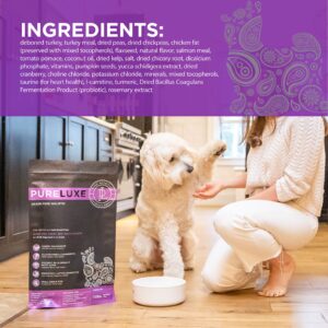 PURELUXE Grain and Gluten Free Dog Food, Turkey, Split Peas, and Salmon Elite Nutrition, for Small Breed Dogs at All Life Stages, Made in The USA, 11lbs