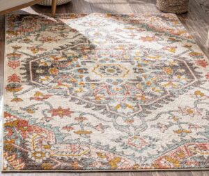 well woven adeline bohemian vintage medallion soft blush multicolor (7'10" x 9'10") area rug