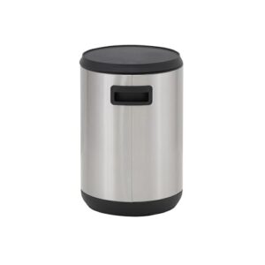 Design Trend 5 Liter Small Round Stainless Steel Step Trash Can with Soft Close Lid 1.3 Gallon, Silver