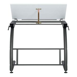 SD STUDIO DESIGNS Triflex Drawing Table, Sit to Stand Up Adjustable Office Home Computer Desk, 35.25" W X 23.5" D, Charcoal Black/White