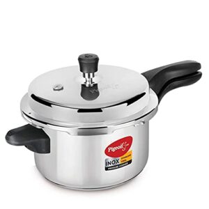 Pigeon Pressure Cooker - 5 Quart - Inox Stainless Steel Outer Lid Stovetop & Induction Base - Cook delicious food in less time: soups, rice, legumes, and more- 5 Liters