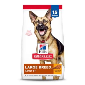 hill's science diet adult 6+ chicken meal, barley & brown rice recipe large breed dry dog food, 15 lbs.