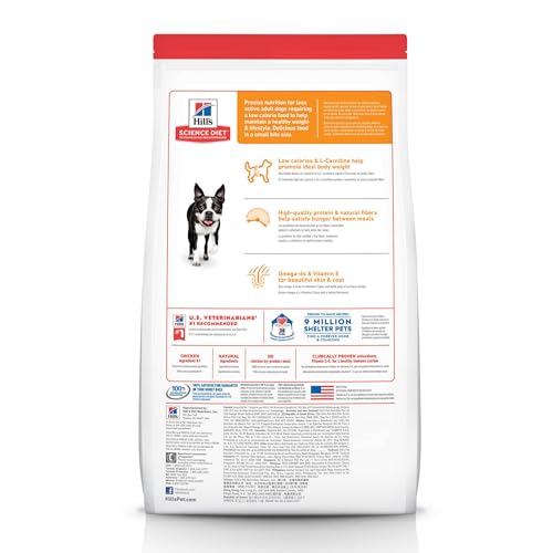 Hill's Science Diet Light , Adult 1-6, Weight Management Support, Small Kibble, Dry Dog Food, Chicken & Barley, 15 lb Bag