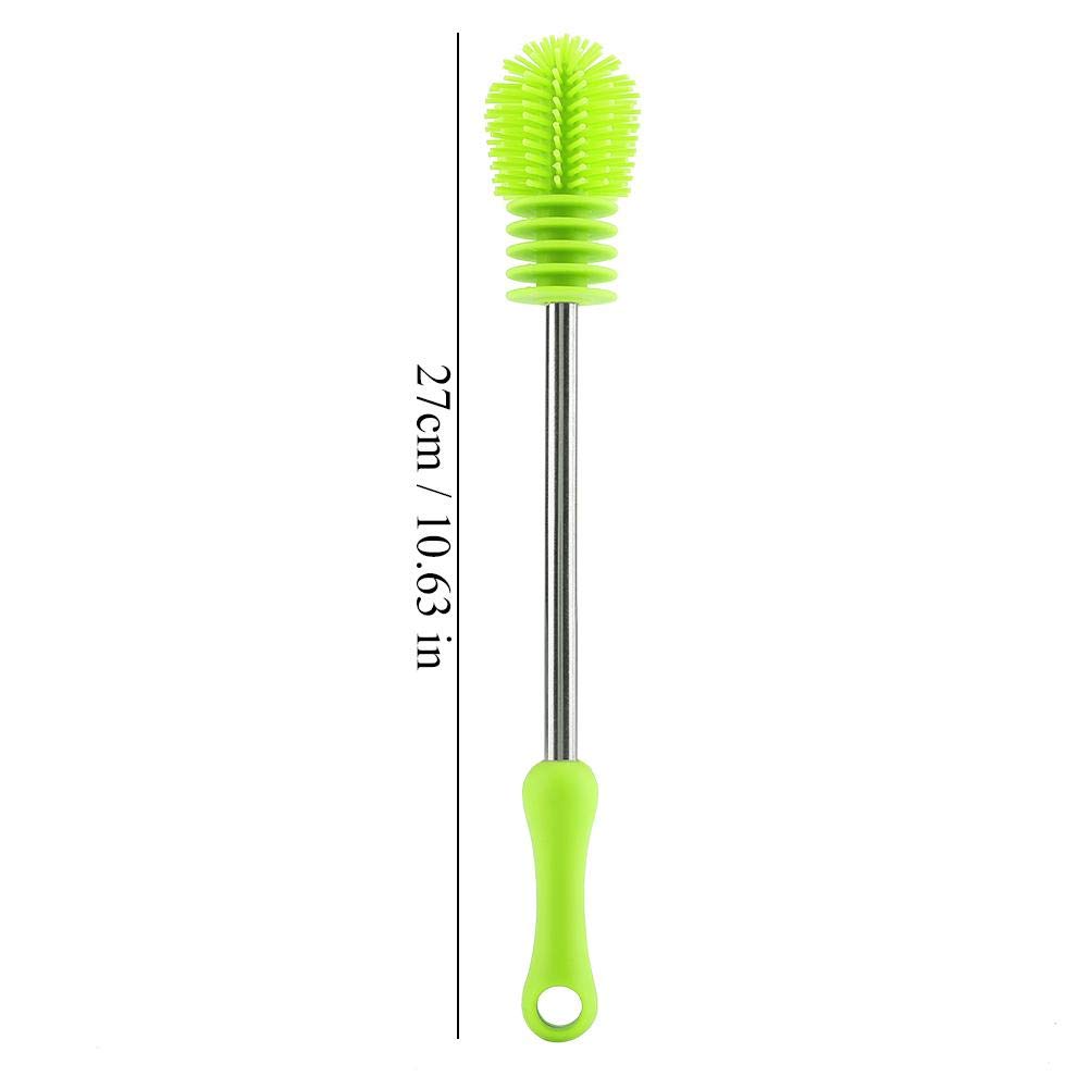 Silicone Bottle Brush, 360 Degree Rotary Silicone Bottle Brush Kitchen Cleaner with Anti Slip Handle for Throughly Stubborn Tea or Coffe, Milk Powder Scale on