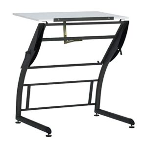 SD STUDIO DESIGNS Triflex Drawing Table, Sit to Stand Up Adjustable Office Home Computer Desk, 35.25" W X 23.5" D, Charcoal Black/White