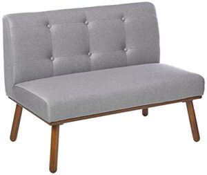 the mezzanine shoppe playmate upholstered tufted armless loveseat, 40.5", gray