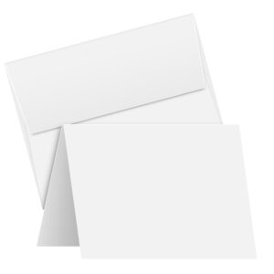 100 blank white greeting cards set – a2 (4.25" x 5.5") cardstock and envelopes – customized and personalized cards for business, holidays, bridal showers, birthdays, wedding invitations, all occasion