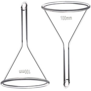 100mm glass funnel, short stem, borosilicate glass, heavy wall, karter scientific 213v12 (pack of 2)