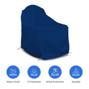 Covers & All Adirondack Chair Cover, 18 Oz Heavy Duty Waterproof UV & Weather Resistant All Season Protector, Outdoor Furniture Cover with Air Vents & Drawstrings (32" W x 34" D x 36" H, Blue)