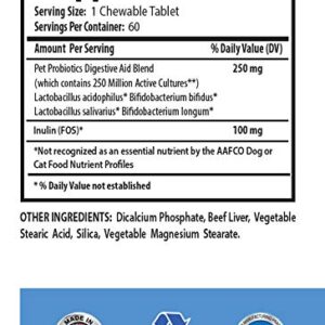 I LOVE MY PETS LLC Cats probiotic Supplement - CAT Digestive AID - Healthy PROBIOTICS - Chews - cat Stomach Relief Natural - 60 Treats (1 Bottle)