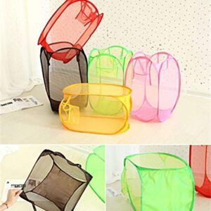 Rectangle Nursery Baskets Baby Clothes Laundry Organizer Mesh Storage Hamper for Toys Children Pop Up Trash Can,Orange