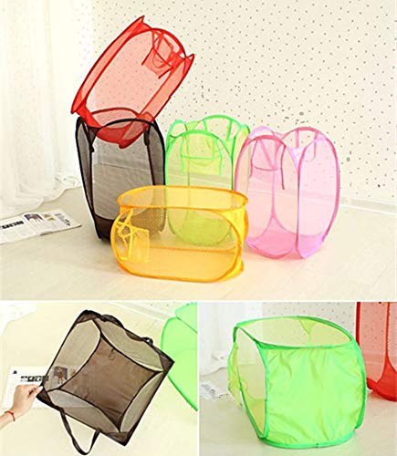 Rectangle Nursery Baskets Baby Clothes Laundry Organizer Mesh Storage Hamper for Toys Children Pop Up Trash Can,Orange