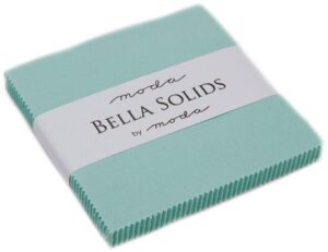 aqua moda bella solids charm pack by moda fabrics; 42-5" quilt squares