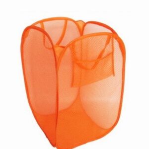 Rectangle Nursery Baskets Baby Clothes Laundry Organizer Mesh Storage Hamper for Toys Children Pop Up Trash Can,Orange