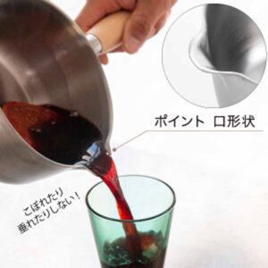 Yoshikawa PD3007 Stainless Steel Dripless Pourer, Snow Flat Pot, One Hand Pot, 7.9 inches (20 cm), 6.1 gal (2.3 L), For Both Induction and Gas Fires, Made in Japan