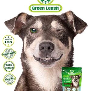 Green Leash~Hemp Oil and Seed Meal Calming Dog Treat, Anxiety Relief Aid with Wild Alaskan Salmon Oil.