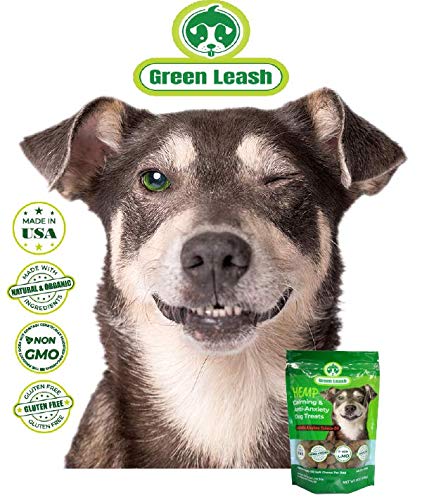 Green Leash~Hemp Oil and Seed Meal Calming Dog Treat, Anxiety Relief Aid with Wild Alaskan Salmon Oil.