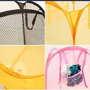 Rectangle Nursery Baskets Baby Clothes Laundry Organizer Mesh Storage Hamper for Toys Children Pop Up Trash Can,Orange