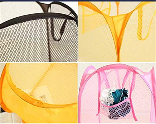 Rectangle Nursery Baskets Baby Clothes Laundry Organizer Mesh Storage Hamper for Toys Children Pop Up Trash Can,Orange