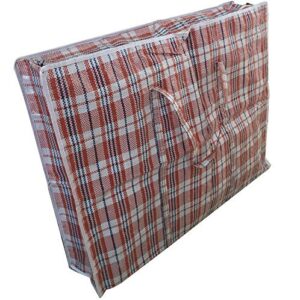 storage laundry shopping bags 30" x 30" x 9" jumbo plastic checkered w. zipper & handles size