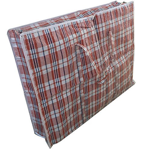 Storage Laundry Shopping Bags 30" x 30" x 9" Jumbo Plastic Checkered W. Zipper & Handles Size