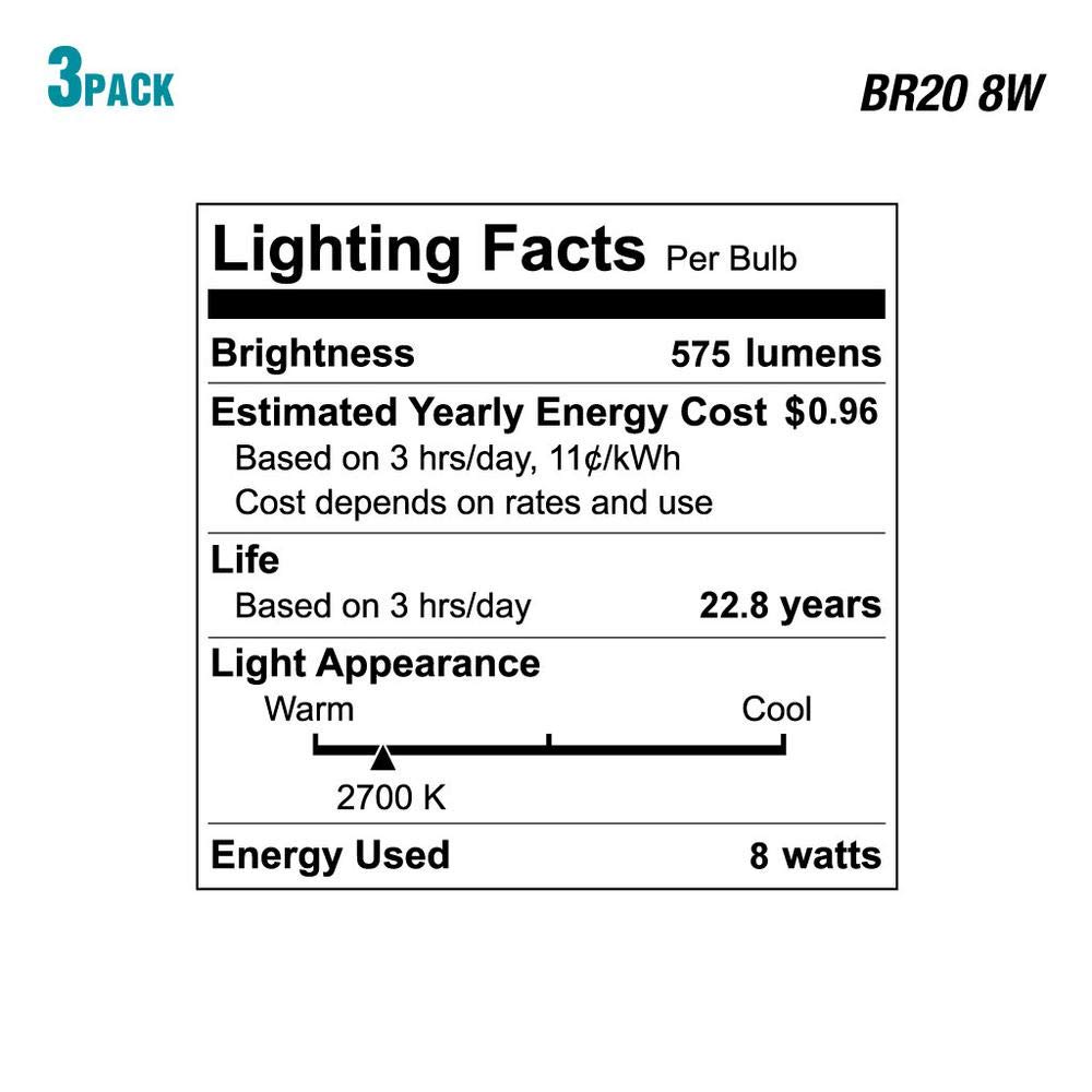 EcoSmart 50-Watt Equivalent R20 Dimmable Energy Star LED Light Bulb Soft White (6-Pack)