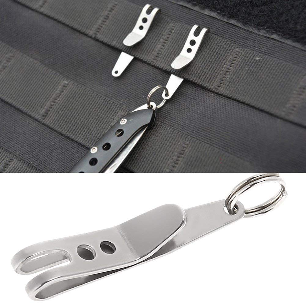 UltraTac Keychain Pocket Clip Nano, Multi-Purpose Pocket Suspension Clip and Key Ring Holder for EDC - Stainless Steel (1 Pack)