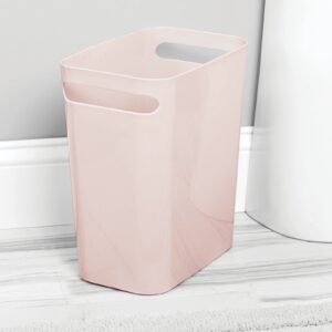 mDesign Light Pink 2.5 Gallon Plastic Trash Can, Set of 2, 10.875 x 7 x 12 in