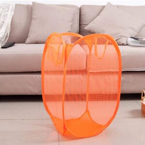 Rectangle Nursery Baskets Baby Clothes Laundry Organizer Mesh Storage Hamper for Toys Children Pop Up Trash Can,Orange