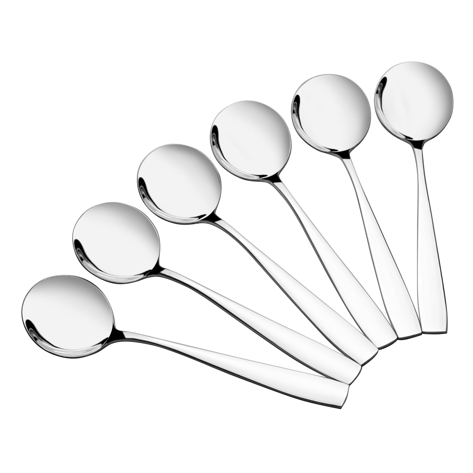 Kekow Soup Spoons, 12-Piece Stainless Steel Round Bouillon Spoon