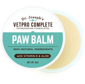 vetpro complete dog paw balm for all dogs and cats - natural protection and paw soother for dry pads and noses - vet formulated paw butter and dog foot cream - dog nose balm and dog feet protection