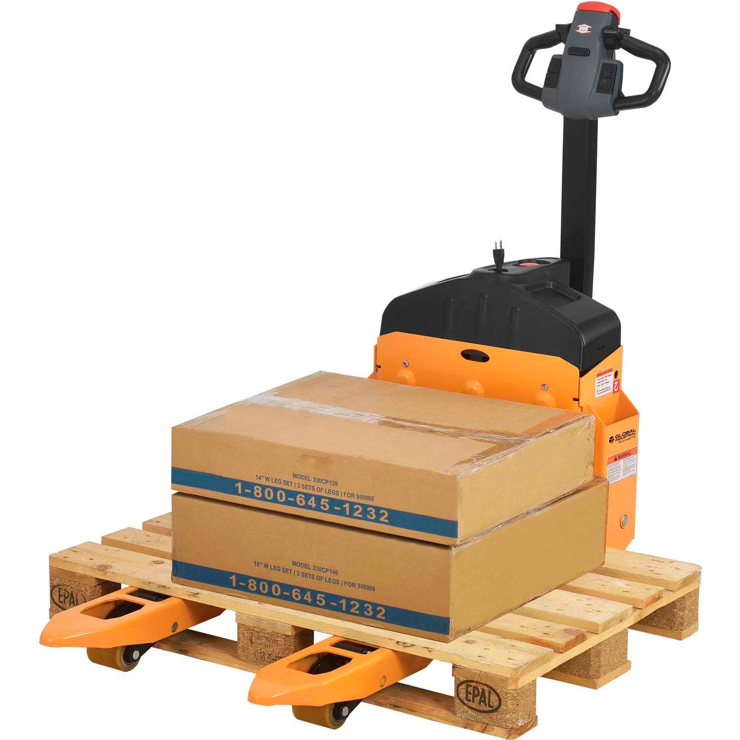 Global Industrial Self-Propelled Electric Pallet Jack Truck, (2) 60AH Batteries, 3300 Lb. Cap.