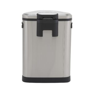 Design Trend 50 Liter, Silver Oval Stainless Steel Step Trash Can with Soft Close Lid and Handles 13 Gallon