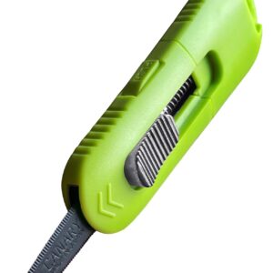 CANARY Box Cutter Auto Retractable Blade, Safety Box Opener Tool [Non-Stick Fluorine Coating Blade], Made in JAPAN, Green (DC-20F-1)