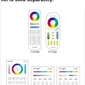 LGIDTECH FUT063 RGB CCT 6W LED Recessed Ceiling Downlight 4 Inch AC100-240V IP54 Must Work with Milight RGB+CCT Remote,B4 Panel Or Smartphone APP Control Via Gateway(Sold Separately)