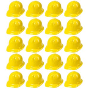 AnapoliZ Toy Construction Hard Hats | 20 Pcs. Soft Plastic Yellow Kids Party Hat | Children’s Engineer, Building Dress Up Hats | Theme Favor Caps